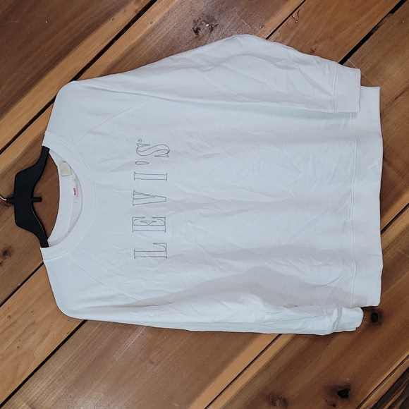 Levi's | Sweaters | New Levis Womens White Shimmer Logo Long Sleeve ...